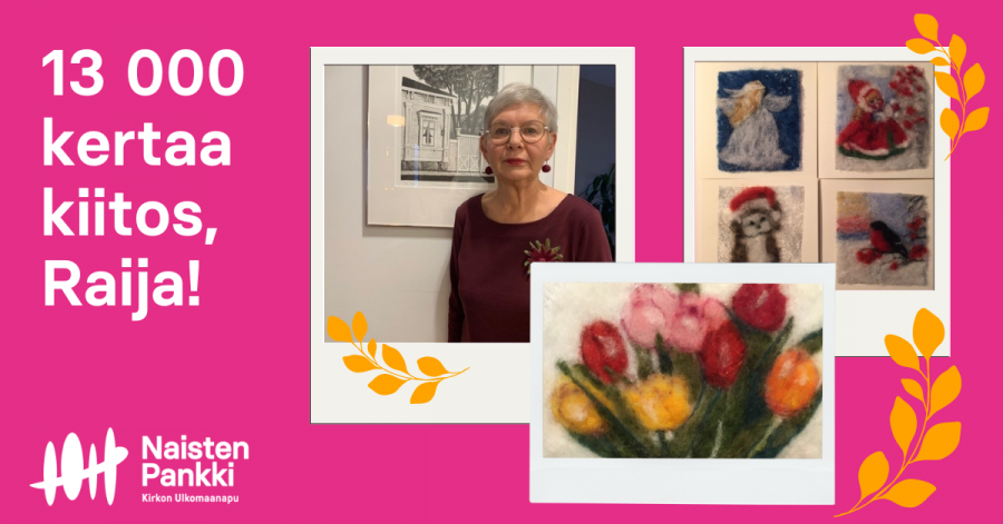 Raija Haavisto on kerännyt huovutetuilla korteilla yli 13 000 euroa ...